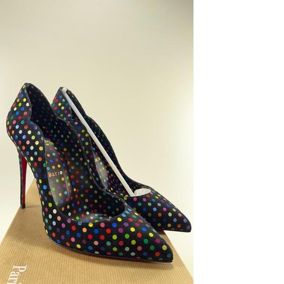 Christian Louboutin | Shoes | Polka Dot 0mm Black Rainbow Multi Hot ...